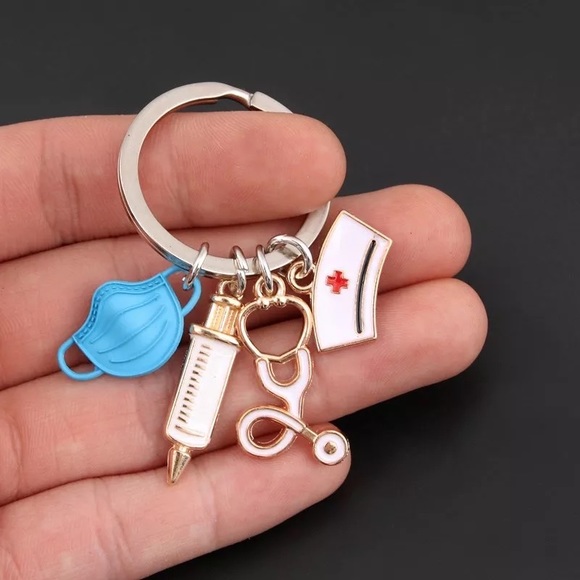 Accessories | Nurses Keychain With Stethoscope Nurses Cap Blue Face ...